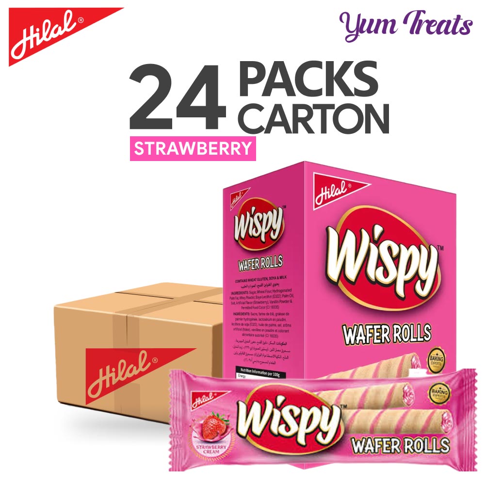 Hilal Wispy Strawberry Wafer Rolls – Yum Treats